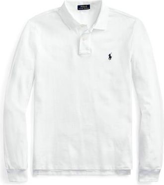 Polo Ralph Lauren Polo slim &agrave; manches longues en maille piqu&eacute; de coton