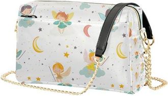 Mnsruu Sacs à bandoulière pour femme, sac à main en cuir motif étoiles féeriques