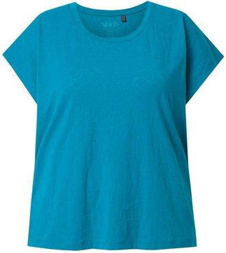 Ulla Popken T-Shirt Shirt Ausbrenner Oversized Rundhals &auml;rmellos