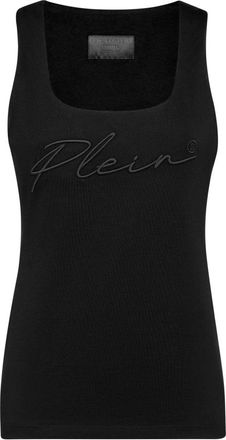 Philipp Plein Femme, Tops, Noir, Taille: 44 FR D&eacute;bardeur de d&eacute;tente avec broderie signature