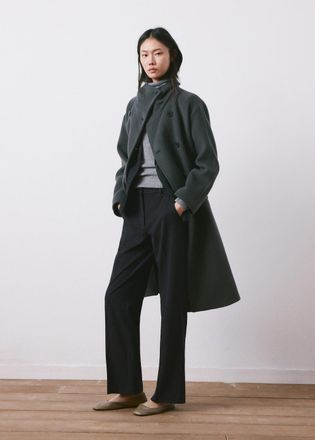 Mango Pantalon de tailleur droit bleu marine fonc&eacute; - Femme - 32 - MANGO