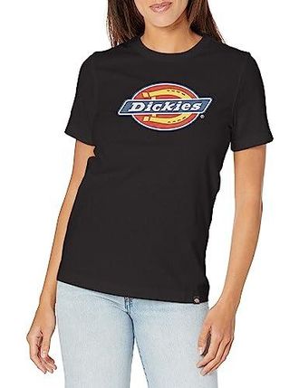 Dickies Femme, T-SHIRT À LOGO TRICOLORE EN TISSU LOURD POUR FEMME, noir, M