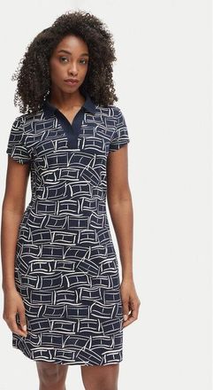 Tommy Hilfiger Kleid f&uuml;r den Alltag 1985 Pique WW0WW49719 Dunkelblau Regular Fit