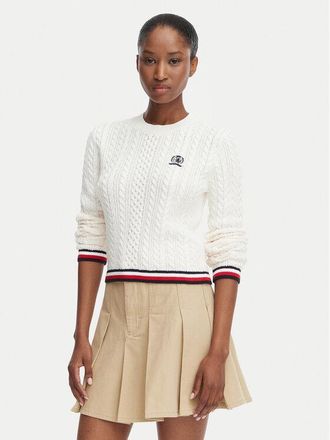Tommy Jeans Pullover DW0DW22933 Wei&szlig; Regular Fit