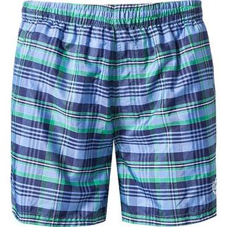 Bugatti Herren Badeshorts blau Baumwolle & Mix Kariert