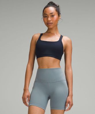 lululemon Trainings-BH aus Ultralu mit quadratischem Ausschnitt Mittlerer Halt B/C-Cups f&uuml;r Frauen - Gr&ouml;&szlig;e 10 in True Navy