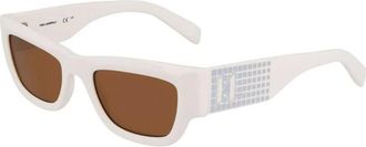 Karl Lagerfeld Femme, Accessoires, Blanc, Taille: ONE Size Injected Frame Lunettes de soleil
