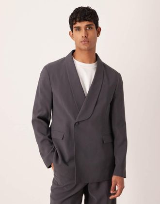 Asos Veste de smoking classique à double boutonnage - Anthracite-Gris