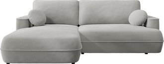 Mirjan24 Ecksofa Fansera L, Eckcouch, Couch mit Schlaffunktion und Bettkasten, 3 Sitzer L-Form Sofa, Wohnlandschaft, Bettfunktion (Velo 633, Seite: Links)