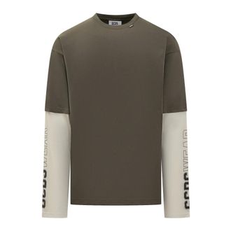 GCDS Gcds, Homme, Tops, Vert, Taille: XS T-shirt &agrave; Manches Longues