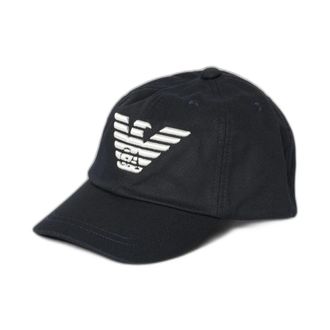 Emporio Armani Baseball Cotton Hat with Embroidered Eagle - - Accessories - unisex - Blau - S