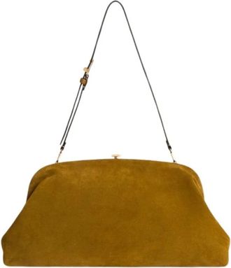 Alberta Ferretti Femme, Sacs, Beige, Taille: ONE Size Maxi Pochette en Cuir Su&egrave;de