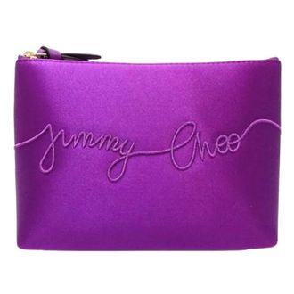 Jimmy Choo London Pre-owned Sac Pochette en Satin - Femme - Pre-owned - Violet - Taille: ONE Size