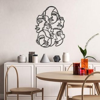 Hanah Home Stylish Black Decorative Metal Wall Accessory, 70 x 50 cm | 100% Metal, 1.5 mm Thick | Easy Wall Mounting, Perfect for Modern Home Decor