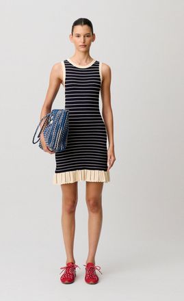Claudie Pierlot Kurzes gestreiftes Kleid