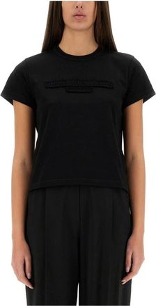 Alexander Wang Femme, Tops, Noir, Taille: 36 FR Cropped Logo T-Shirt