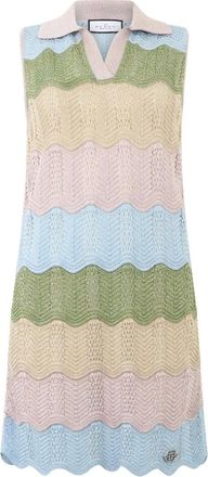 Philipp Plein Femme, Robes, Multicolore, Taille: 36 FR Polo Neck Mini Dress Color Wave