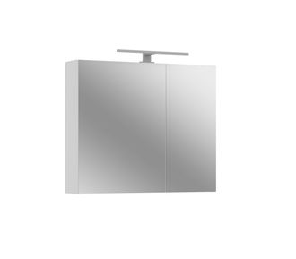 M&ouml;belando Badezimmerspiegelschrank >Loom< in wei&szlig;/wei&szlig; Hochglanz - 79x73x18cm (BxHxT)