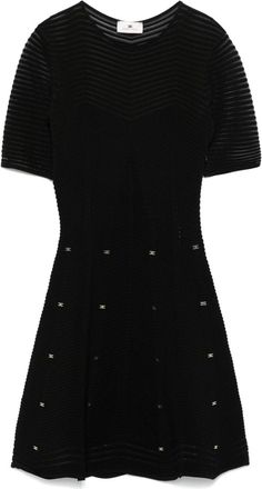 Elisabetta Franchi Minikleid mit Fischgrätenmuster - Schwarz