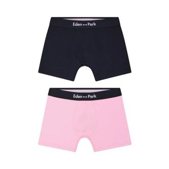 Eden Park Set mit drei einfarbigen Baumwoll-Jersey-Boxershorts in Schwarz- Marineblau und Rosa - - Underwear - Herren - Mehrfarbig - 2XL