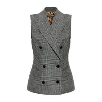 Dolce & Gabbana Doppelreihige Weste aus verschiedenen Materialien - - Suits - Damen - Grau - M