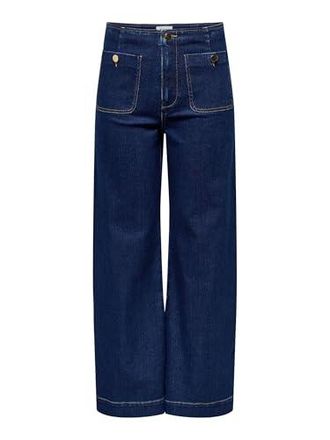 Only Onlmadeline Hw Wid Pocket DNM Gua113 Pantalon pour Femme, Bleu fonc&eacute; Denim, XS / 30L