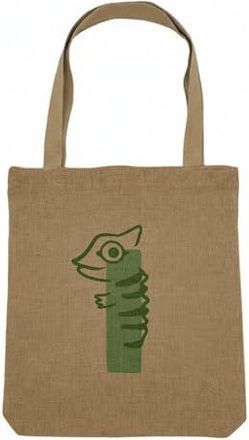 Fabulous Sac Shopping Tote Bag Aspect Lin - I like Iguana Letter First Name Animals Drawing Child - Sac de Courses Toile Epaisse 360g Beige Naturel Cabas Port&eacute;