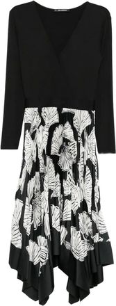 Karl Lagerfeld floral pleated dress - Schwarz