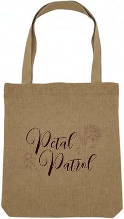 Fabulous Sac Shopping Tote Bag Aspect Lin - Petal Patrol Calligraphie Mariage Noces Fianc&eacute;e - Sac de Courses Toile Epaisse 360g Beige Naturel Cabas Port&eacute; Epaul