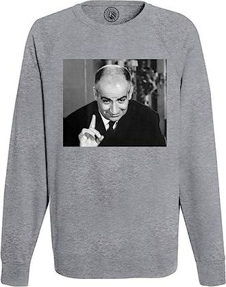 Fabulous Sweatshirt Homme Gris Louis De Funes Une Point D Humour Acteur Francais Legende