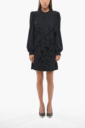 Chlo&eacute; Kleid mit Volants aus Seidencr&ecirc;pe Chloe