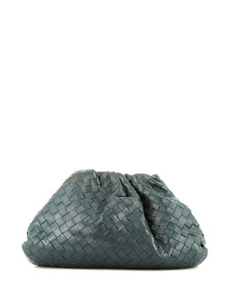 Bottega Veneta pochette Pouch Ien cuir Intrecciato (ann&eacute;es 2020) - Bleu