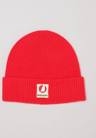 Murphy & Nye Beanie-M&uuml;tze aus Baumwolle mit Umschlag und Logo-Patch