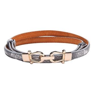 Generic Ceintures Femme - Ceinture Fine en Cuir pour Femme avec Boucle en Alliage Tournante R&eacute;glable pour Robe Jean et Manteau