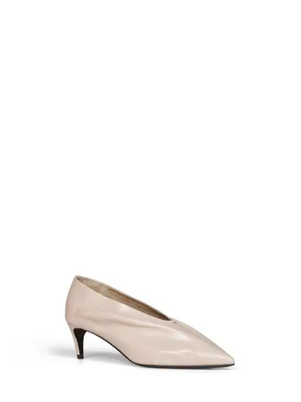 Khaite Womens Pumps Miriam Glazed Leather Nude Synthetic Fibres High Heel Shoes