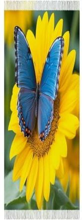 Generic &Eacute;charpe Ch&acirc;le Respirant Femme Foulard Imprim&eacute; papillon bleu tournesol El&eacute;gant Ch&acirc;le &Eacute;charpe pour Mariage Homme Femmes 68x196cm