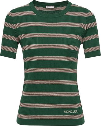 Moncler Moncler Striped Cotton T-shirt, Women, Multicolour, Size: Xl
