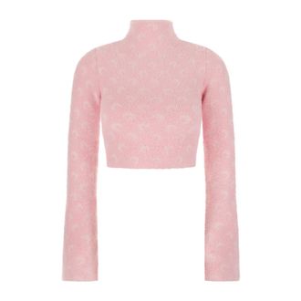 Marine Serre Col roul&eacute;s - Femme - Pulls - Rose - Taille: 40 FR