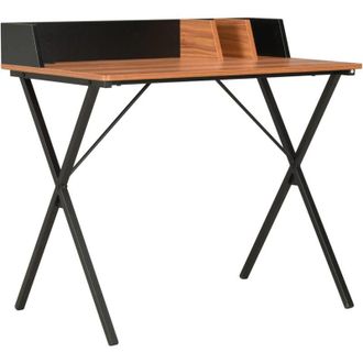 vidaXL Bureau Noir et marron 80x50x84 cm
