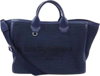 Dolce & Gabbana unisex, Pre-owned, Bleu, Taille: ONE Size Sac cabas en cuir Pre-owned