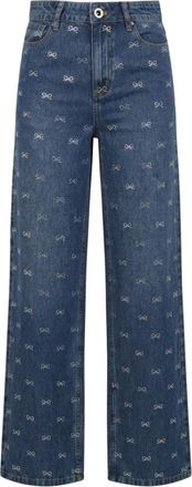 Self Portrait Femme, Jeans, Bleu, Taille: W26 Jean L&eacute;ger Orn&eacute; de Noeuds