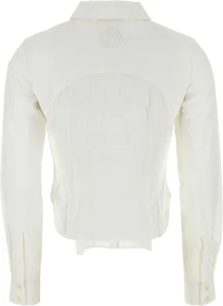 Marine Serre White Exterior: Cotton Camicie Shirt
