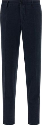 Incotex Homme, Pantalons, Bleu, Taille: W35 Pantalon en coton stretch textur&eacute; nid dabeille