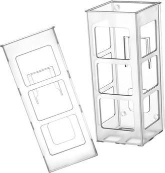 SOLUSTRE 2 Stück Wandhalterung Haarwerkzeug Organizer aus Transparentem HIPS Kunststoff Platzsparend mit Doppeltem Ablagefach für Haartrockner Lockenstab und K