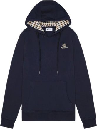 Aquascutum Homme, Sweatshirts et sweats &agrave; capuche, Bleu, Taille: XL Club Check Hooded Pullover