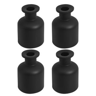 Valiclud Mattschwarze Runde Glasflaschen 150 ml für Duftstäbchen Leere Aromatherapie Diffusorbehälter mit Stabilem Boden für Selbstgemacht Ätherische Öle Zuhau