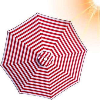 Angel Cerd&aacute; Parasol de terrasse de remplacement, r&eacute;sistant aux UV, au vent et &agrave; la pluie, adapt&eacute; au jardin et &agrave; la plage, rouge 400 cm, 8 baleines