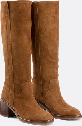 La Redoute Collections Bottes À Talon Large En Cuir Suédé