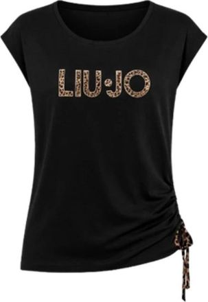 Liu Jo Femme, Tops, Noir, Taille: 42 FR T-Shirt Jersey Coulisse Va6047