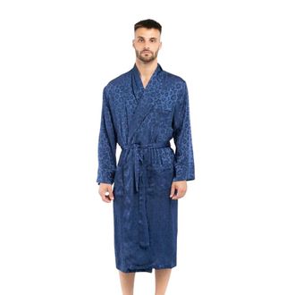 Moschino Homme, V&ecirc;tements de nuit et de d&eacute;tente, Bleu, Taille: M Robe en m&eacute;lange de soie